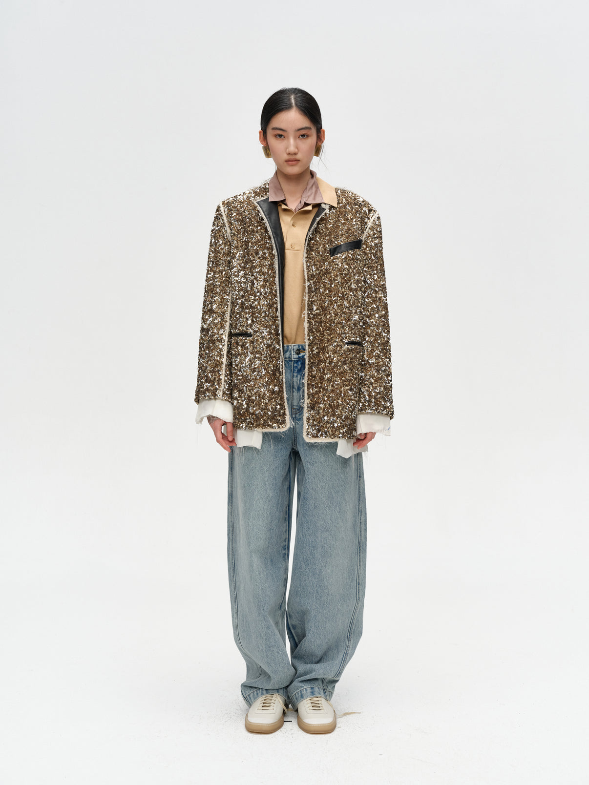 Gold Metallic Foil Embellished Western Coat – Jacques Wei